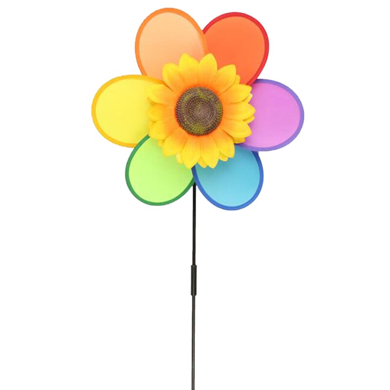 Funny Lovely Child DIY Colorful Sunflower Windmill... – Grandado