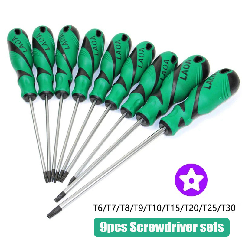 LAOA 9PCS Torx Screwdriver Sets S2 Middle hole Tor... – Vicedeal