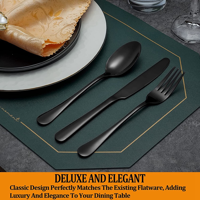 12 Piece Black Dinner Forks Set, Stainless Steel C... – Grandado