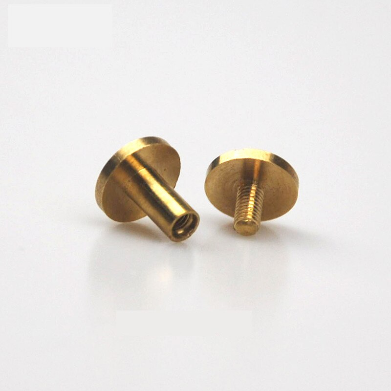 Xunzhe 20 stk 3/4/5/6/7/8mm ren messing flad knap ... – Vicedeal