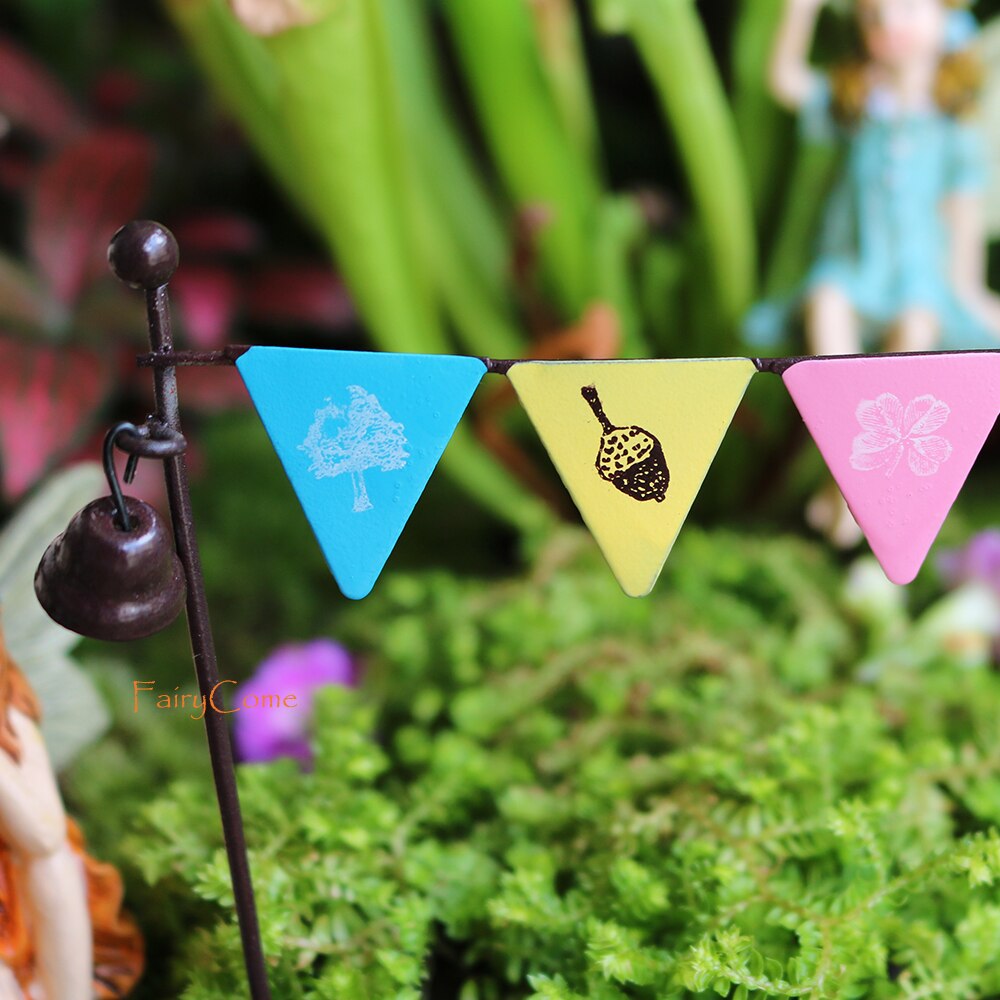 FairyCome Fairy Garden Pastel Bunting Flags Miniat... – Vicedeal