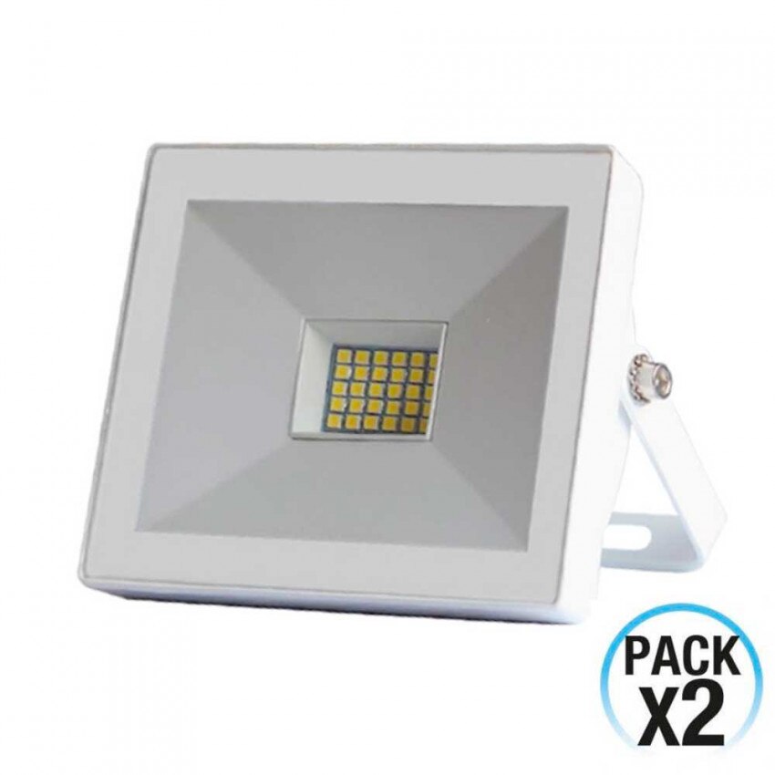 Pack 2 Proyectores LED 20W Ultraslim de Exterior O... – Grandado