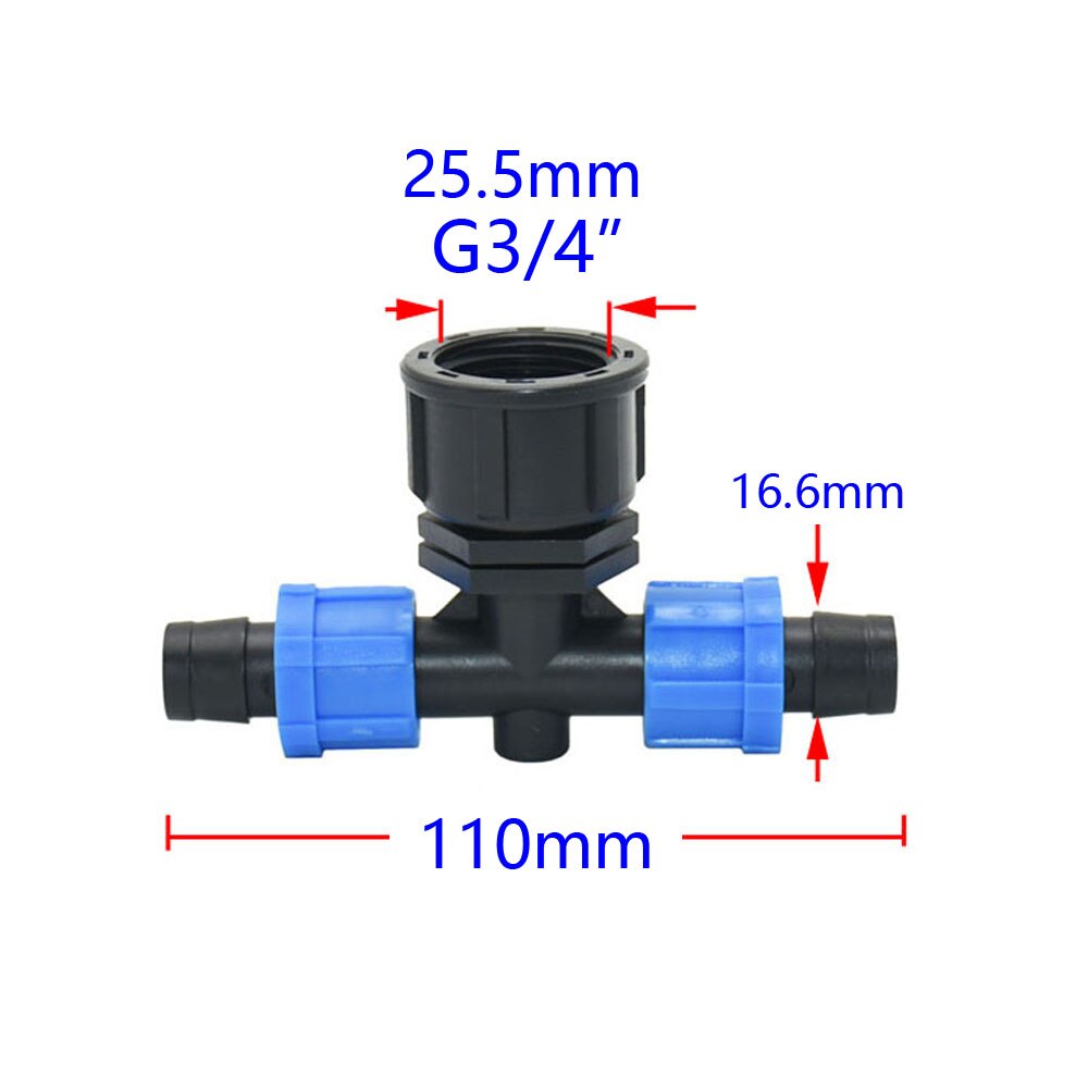 20pcs 16mm Drip Tape Connectors Tee Elbow End Plug... – Vicedeal