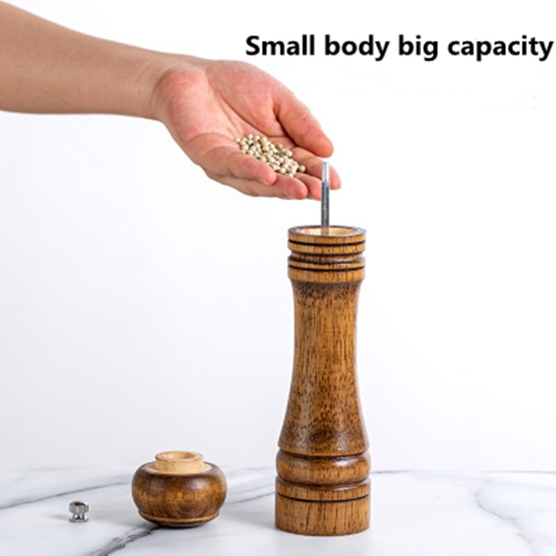 Solid wood pepper mill manual oak grinding bottle ... – Vicedeal
