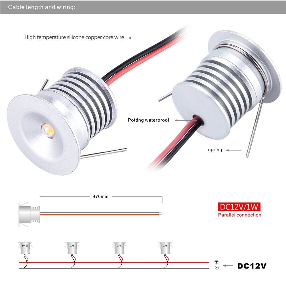 1W Mini Led Spot Dekorative Beleuchtung, 25mm Auss... – Vicedeal