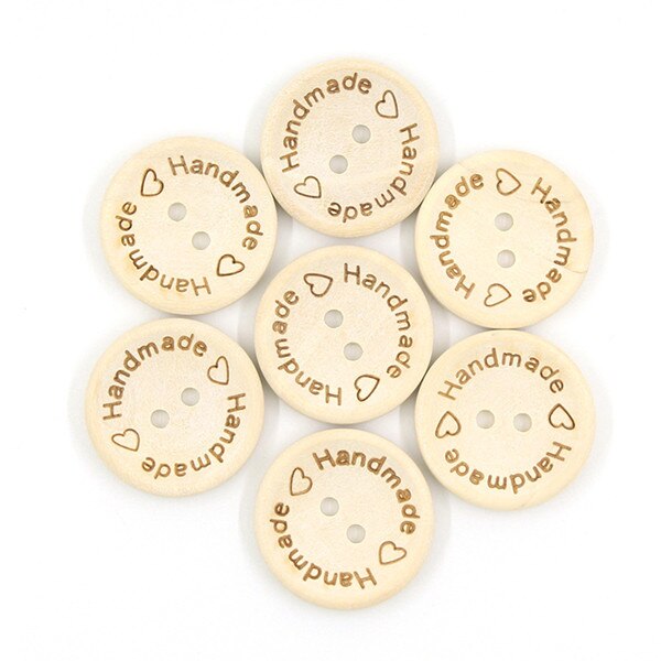 50Pcs Handmade Wooden Buttons 2 Holes Round Sewing... – Vicedeal