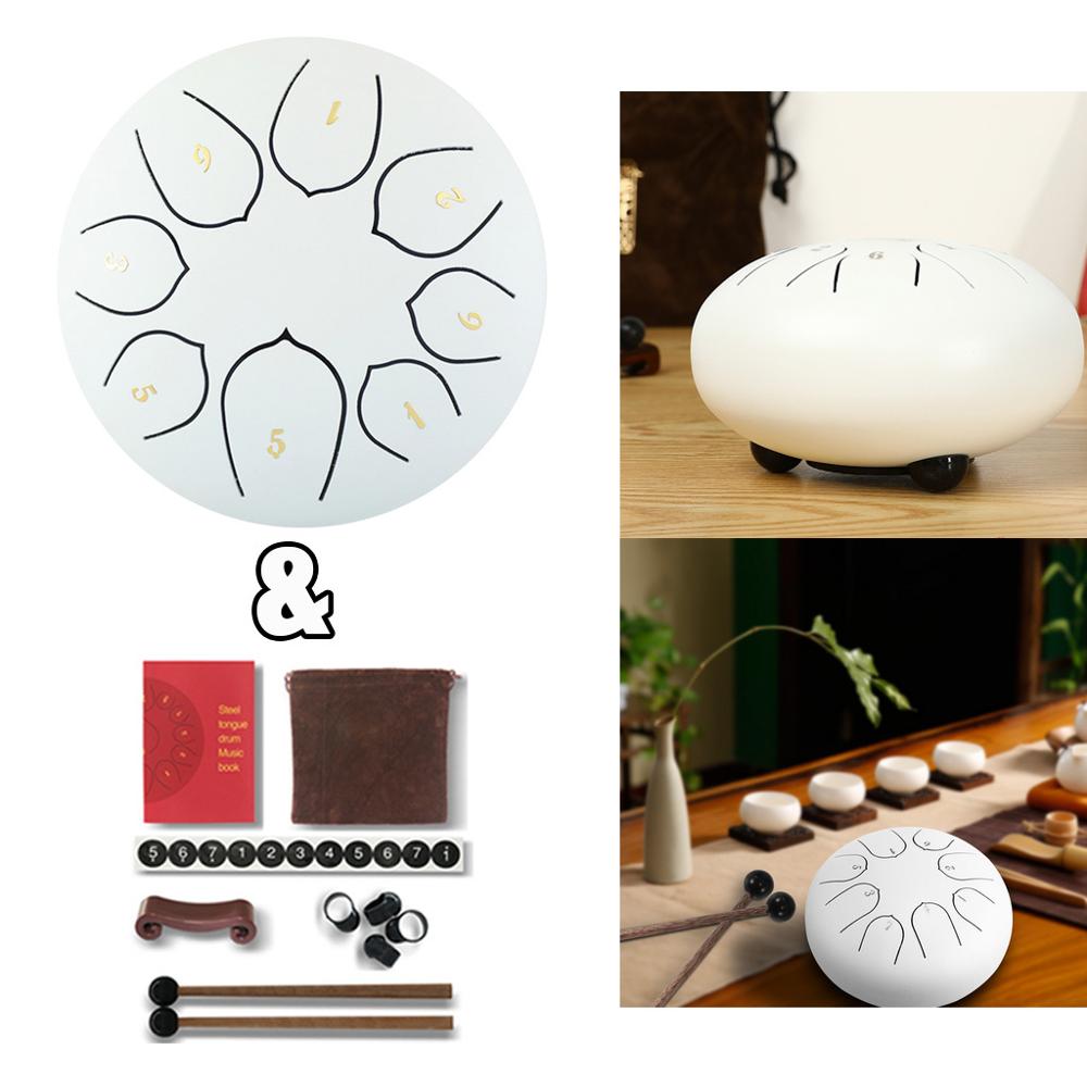 6 Inch Mini Drum 8 Tone Steel Tongue Drum Percussi... – Grandado