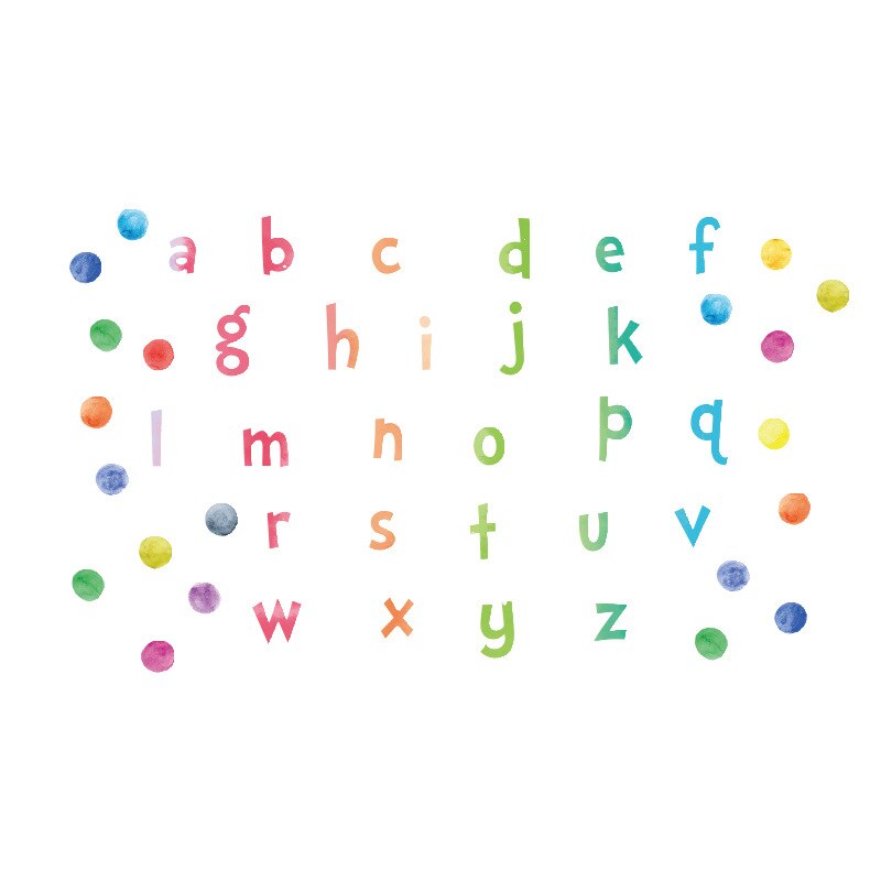 English Letters Multi-Coloured Polka Dot 26 Englis... – Grandado