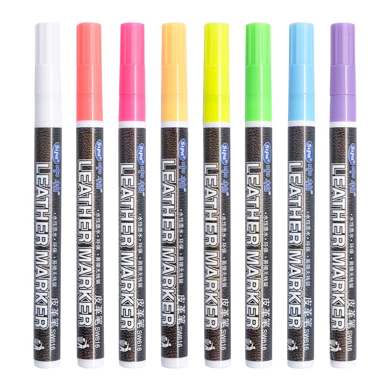 8 color Pen White Erasable Water Leather Marker Pe... – Grandado