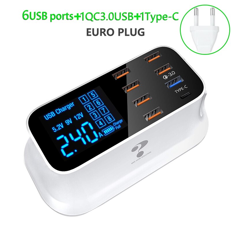 Quick Charge 3.0 Led Display Usb Oplader Voor Andr... – Grandado