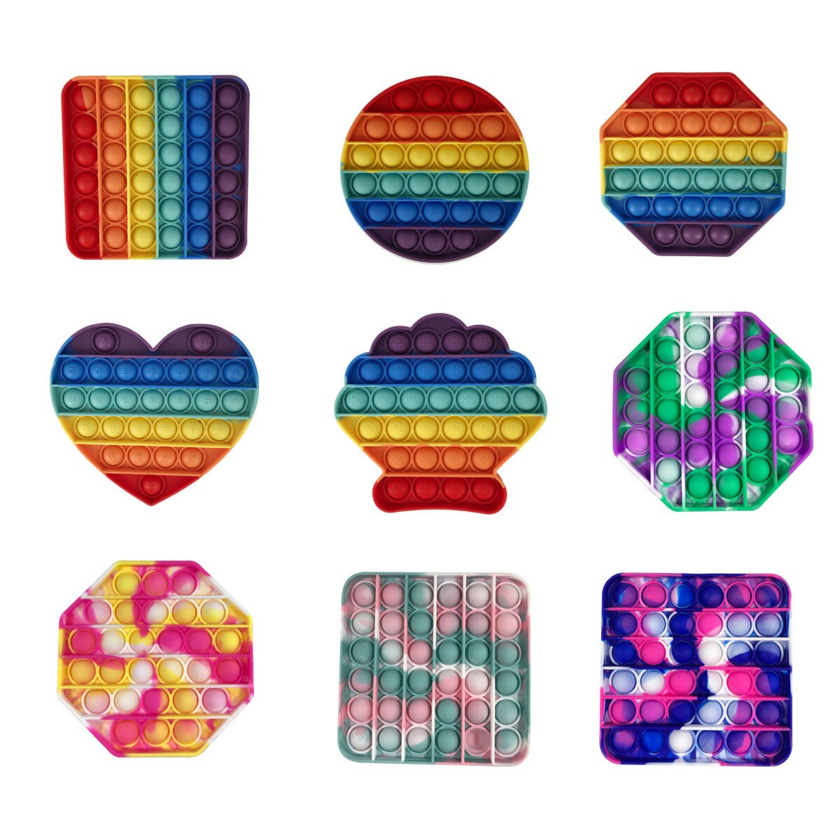 Rainbow Fidget Push Pop Bubble Sensory Squishy Str... – Vicedeal