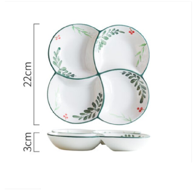 Nordic Plate Divided Grid Plate One Person Food Ta... – Vicedeal
