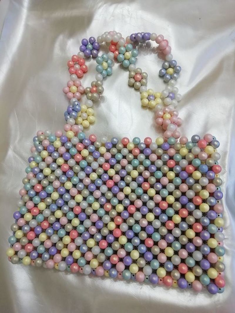Bead Woven Handbag Original Flower Women's Pea... – Grandado