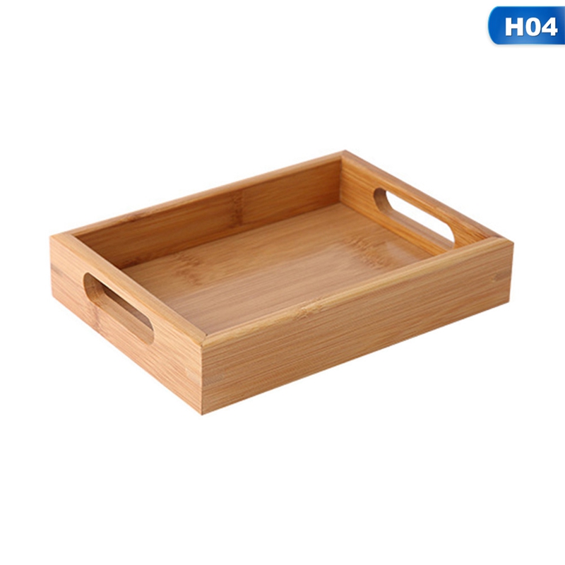 Rectangular Wooden Serving Tray Tea Cutlery Trays ... – Grandado