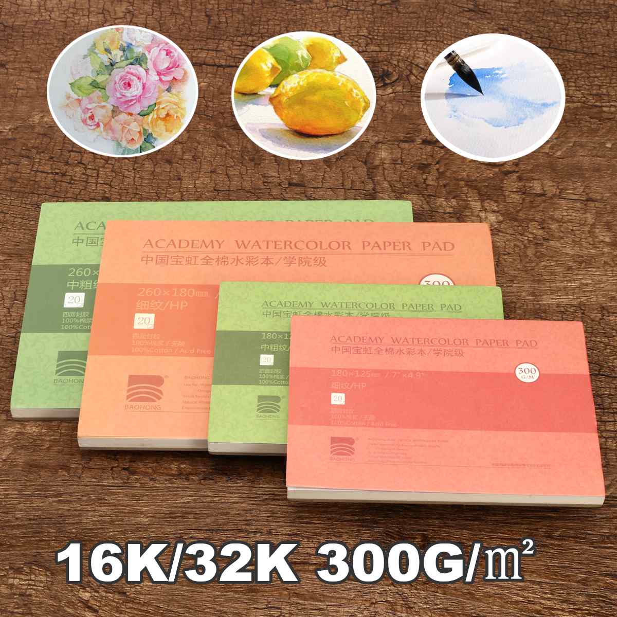 32K/16K Watercolor Paper Sheets Pad Hand Painted D... – Grandado