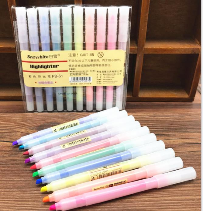 Snow candy fluorescent pen 10 color student color ... – Grandado