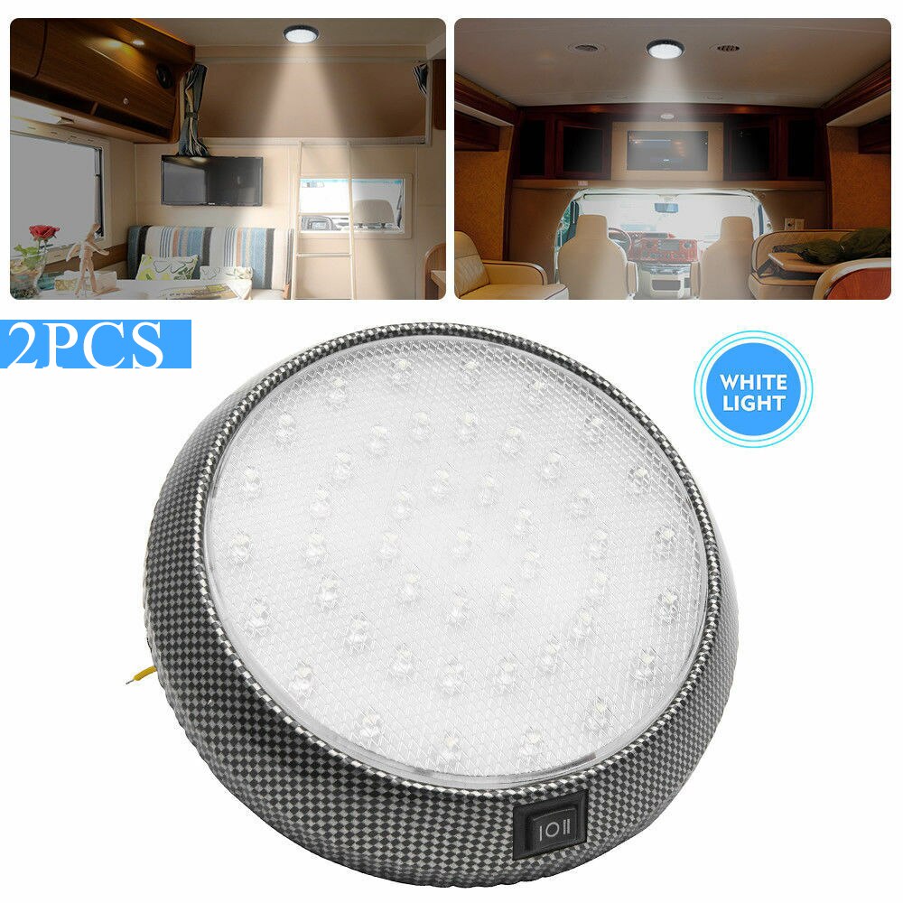 2x12V Car Campervan Vehicle White 46 LED Dome Roof... – Vicedeal