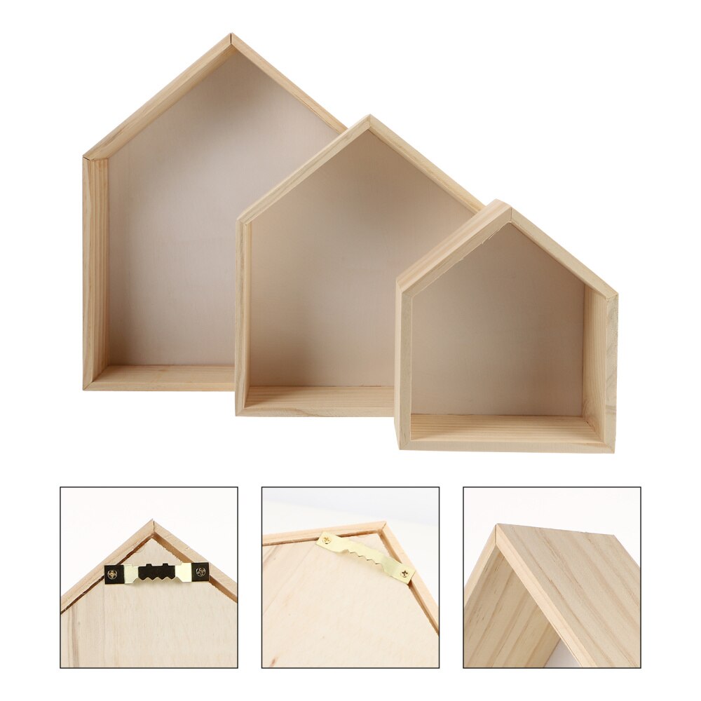 3Pcs Houten Huis Vorm Magazijnstellingen Multifunc... – Vicedeal
