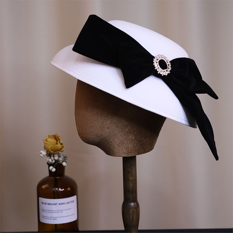Large Wedding Hat White DeepFedora Cap Bowknot Buc... – Grandado