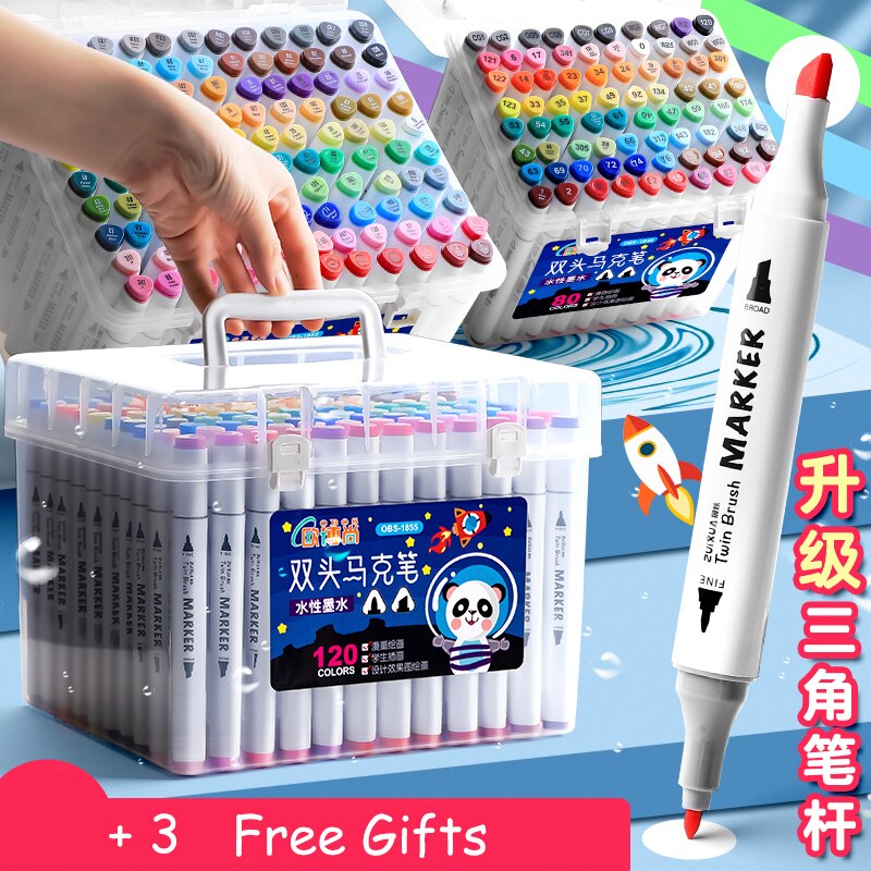 24/36/48/60/80/120 Double Headed Dual Tip Wasbare ... – Vicedeal