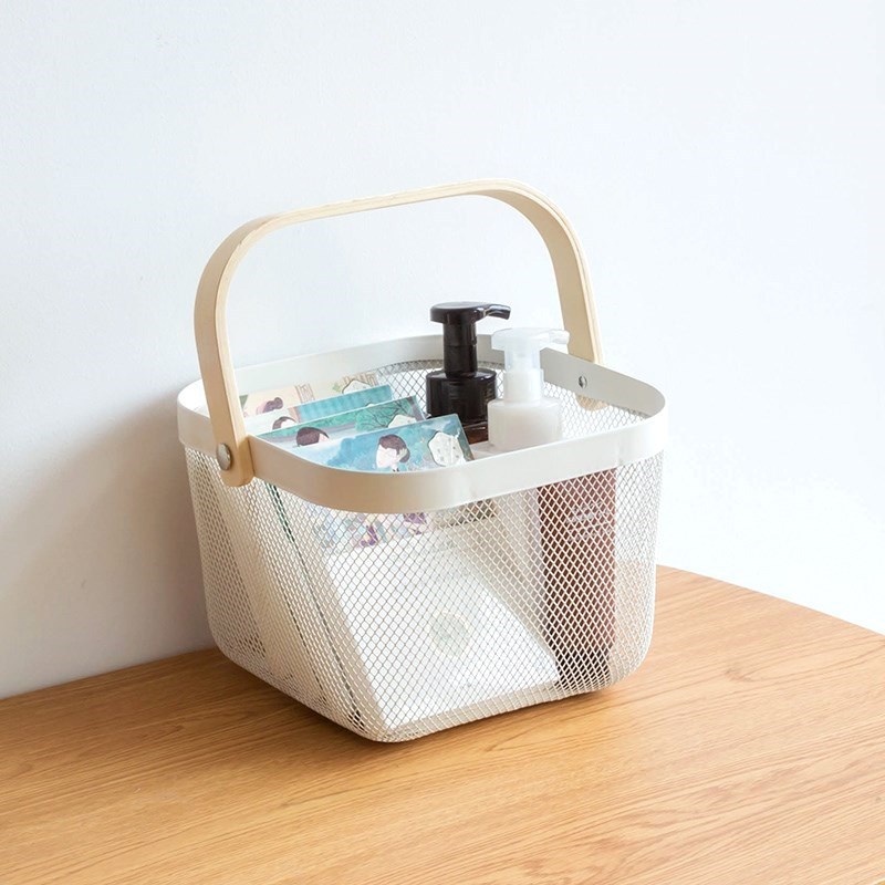 Vegetable Fruit Basket Wooden Handle Metal Basket ... – Vicedeal