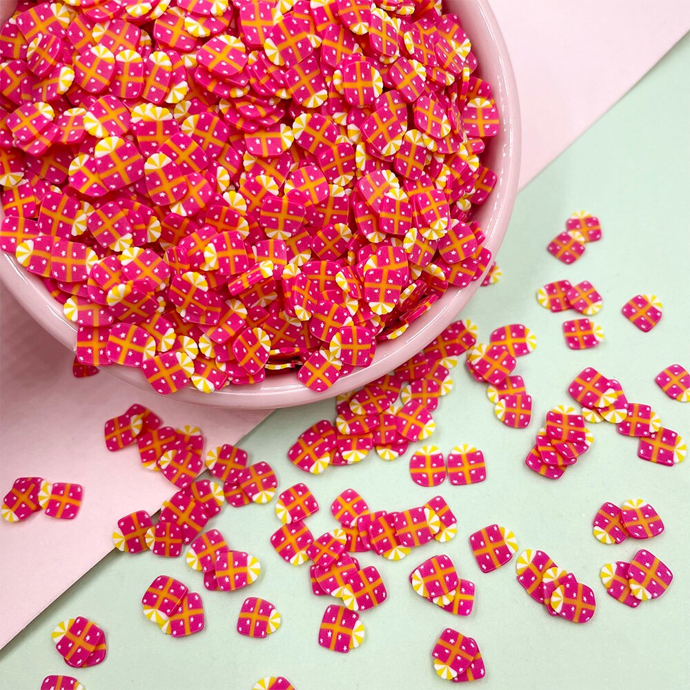 100g/lot Red Box Slices Clay Sprinkles for Crafts ... – Grandado