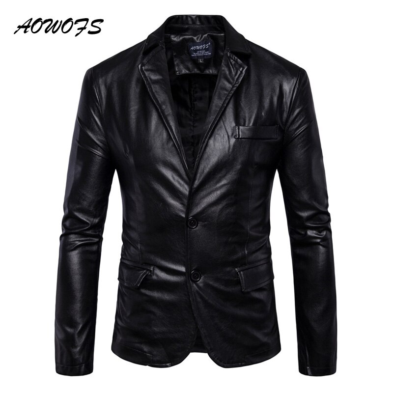AOWOFS Heren Lederen Blazers Slim Fit Blazer Mascu... – Vicedeal