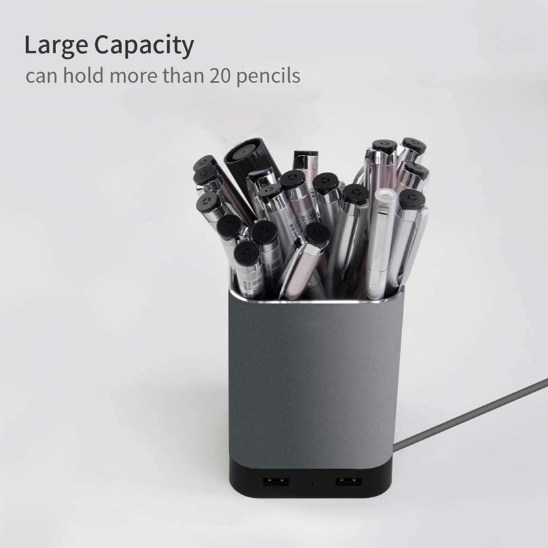 -Vaydeer Usb Pen Holder Dark Silver Aluminum Pen P... – Grandado