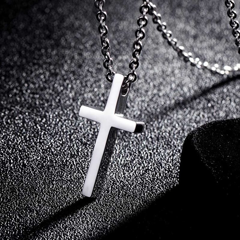 Titanium Steel Cross Pendant Necklace for Men Wome... – Grandado