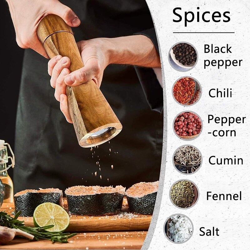 Wooden Pepper Mills Noble Workmanship Salt and Pep... – Grandado