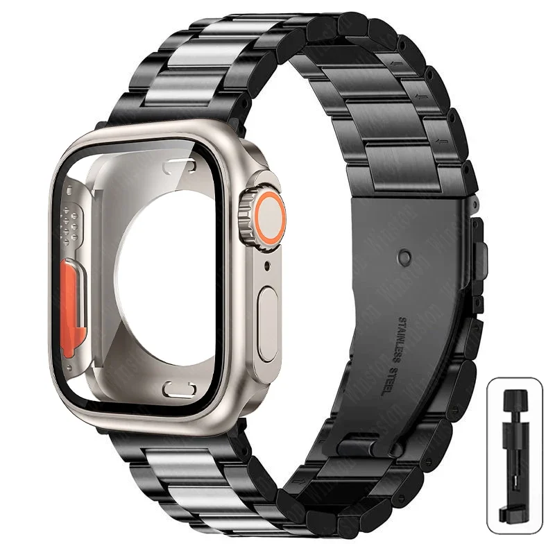 Etui + metalrem til apple watch 40mm 44mm 41mm 45m... – Grandado