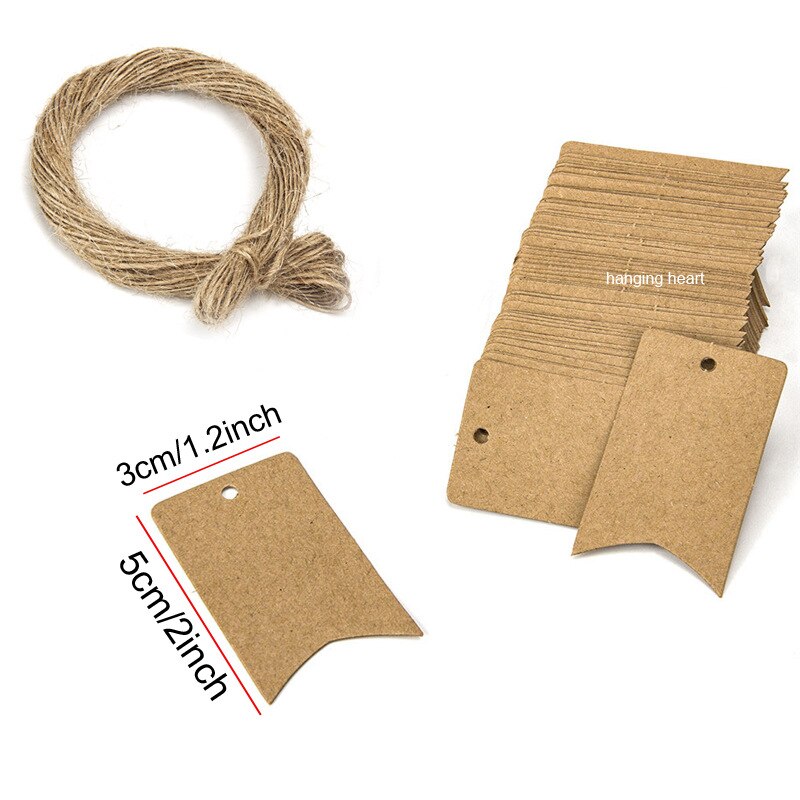 100pcs Mini Hang Tags Blank Kraft Paper Cards Labe... – Vicedeal