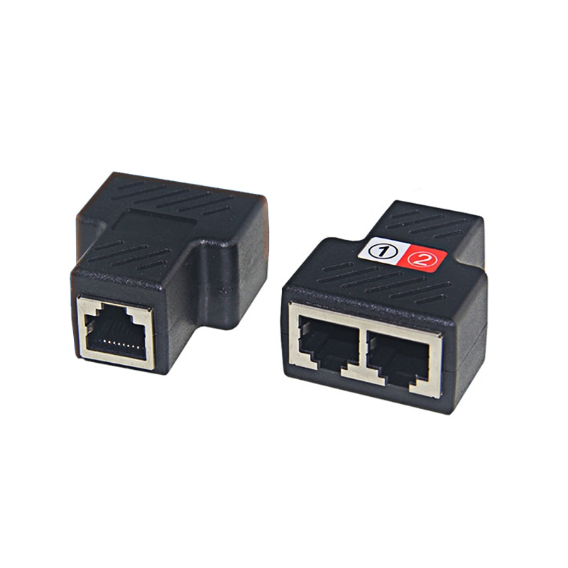 1 Paar RJ45 Splitter Adapter, RJ45 Vrouwelijke 1 2... – Vicedeal