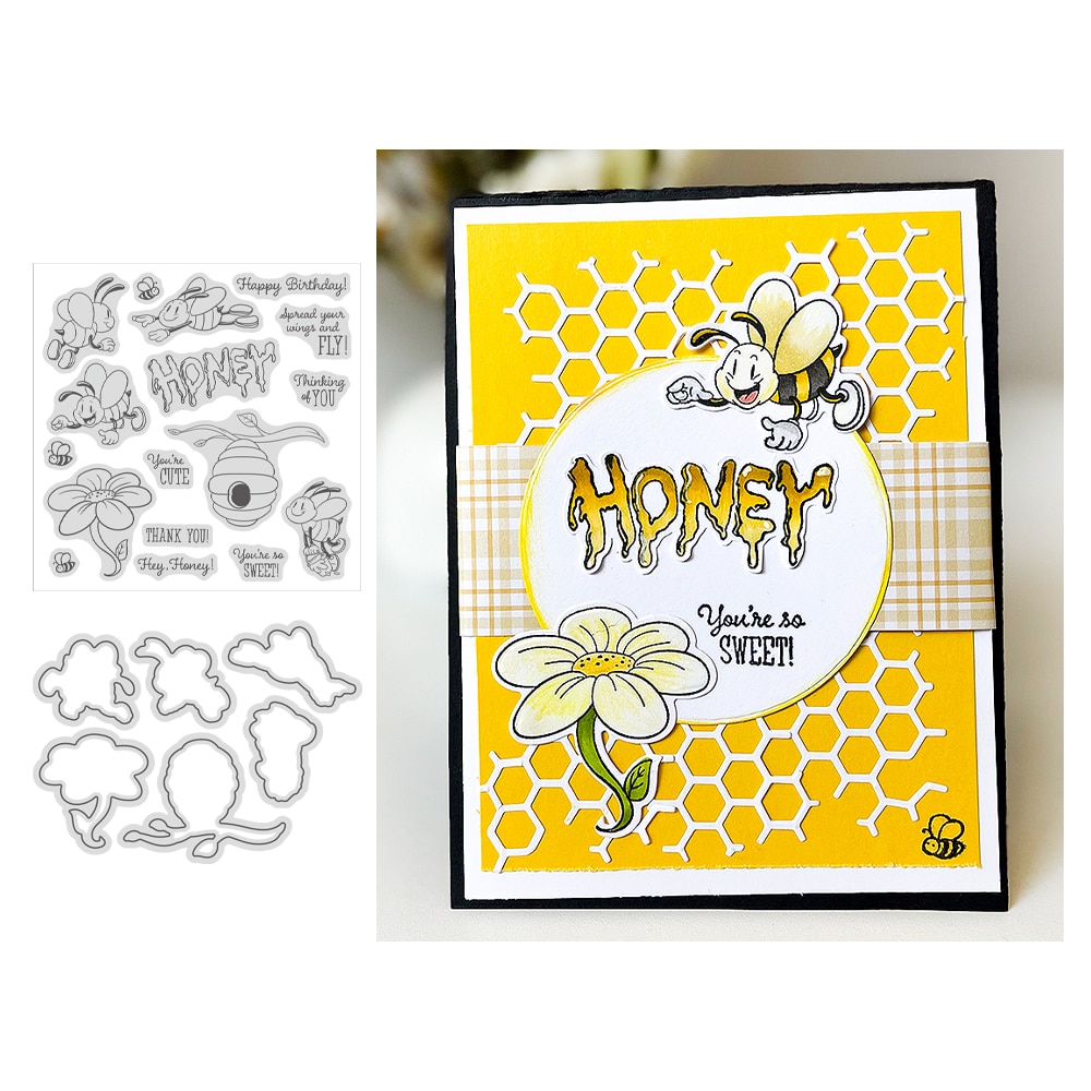 Little Honey Bee Birthday Stamps Cutting Dies Temp... – Grandado