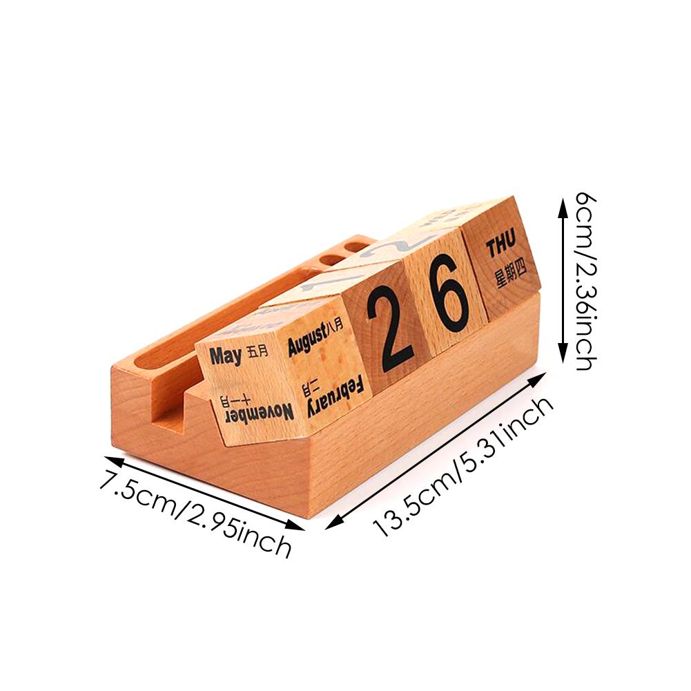 Wooden Perpetual Calendar Calendar Simple Home Des... – Grandado