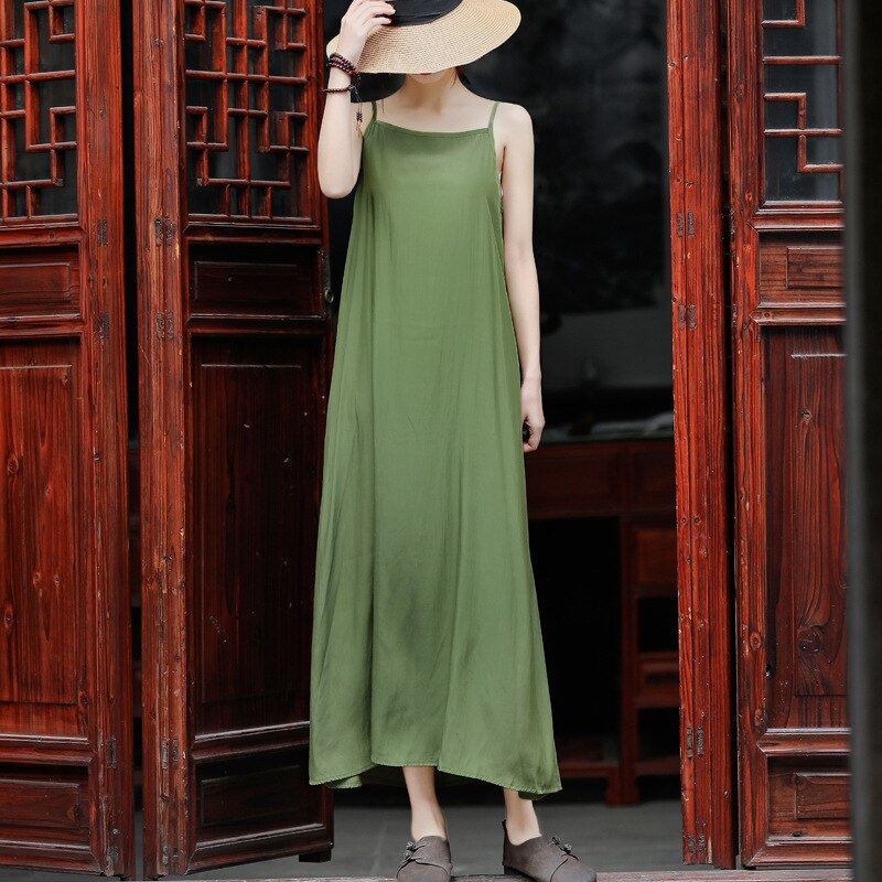 Long Sling Slip Dress for Women Inner and outer ve... – Vicedeal