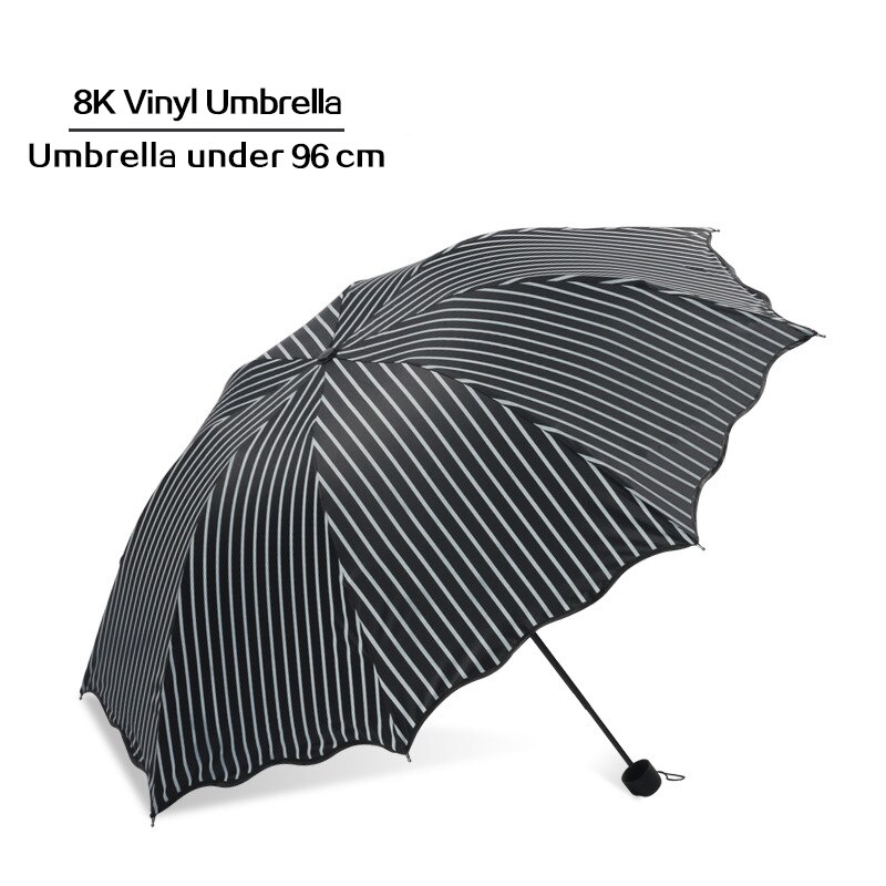 Nine plywood folding jump stripe three-fold umbrel... – Grandado