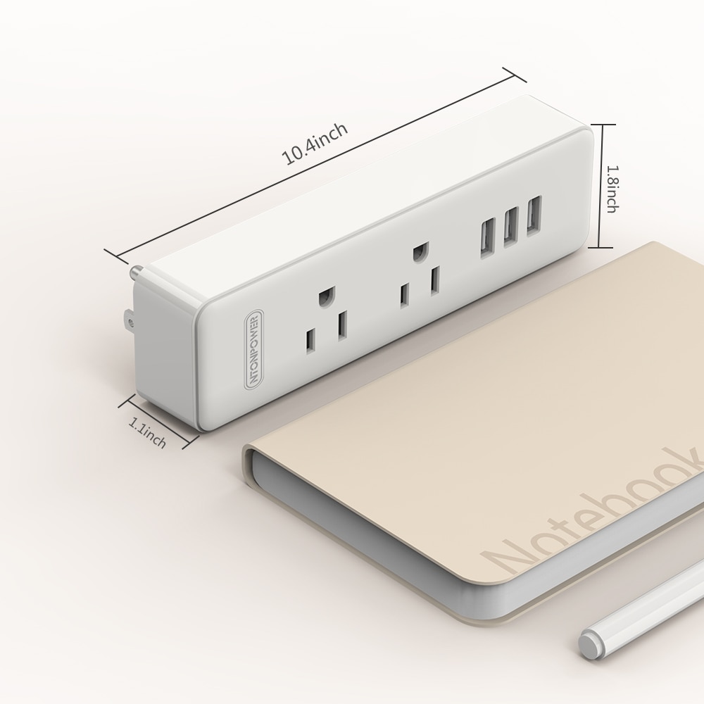NTONPOWER Brandwerende USB Wall Mount Power Strip ... – Vicedeal