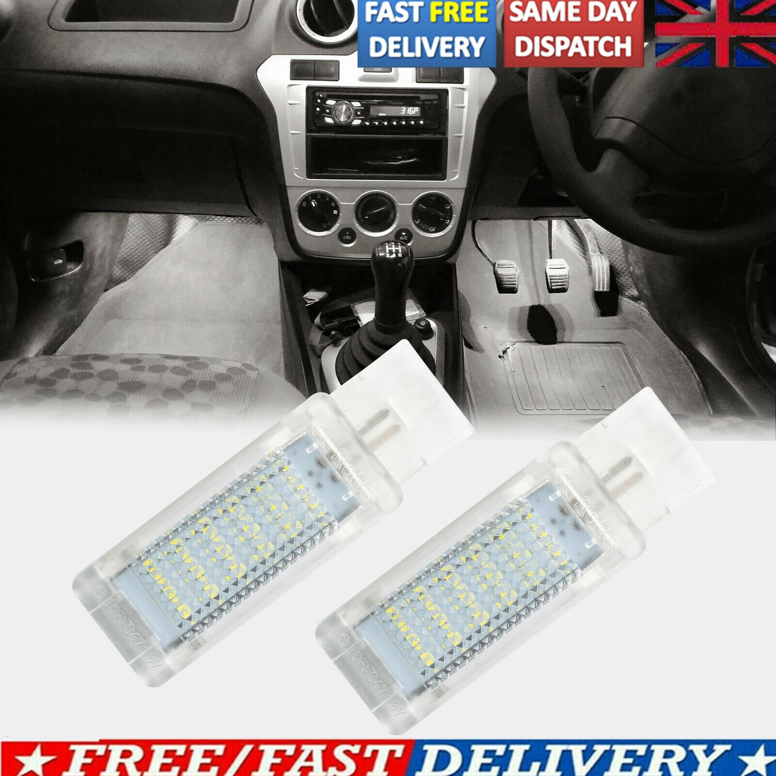 2x Golf MK5 MK6 LED VW Footwell Door Interior Whit... – Grandado