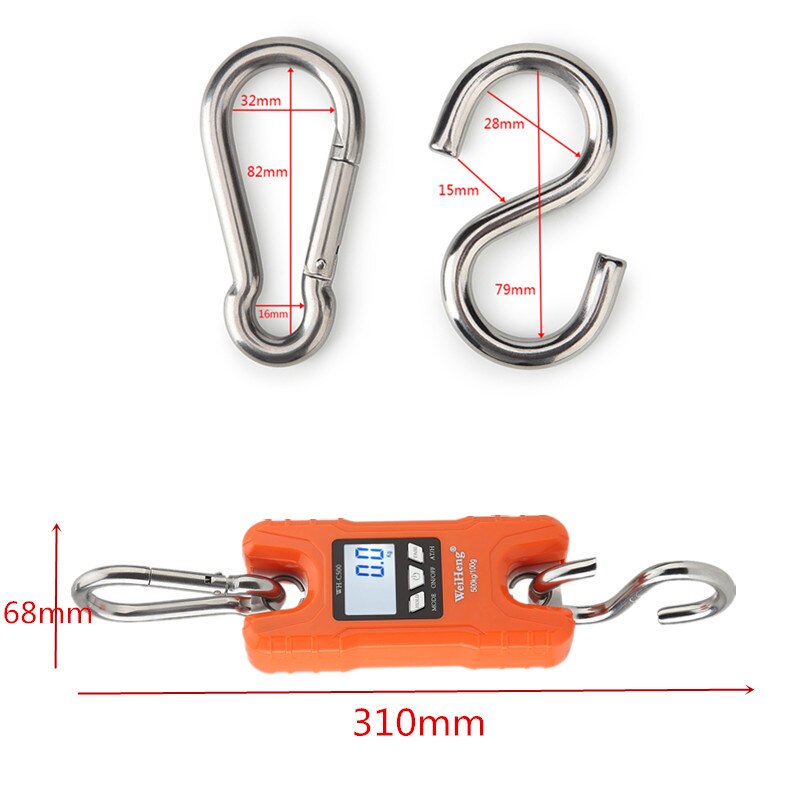 Crane Scale 200kg/100g 300kg/50g 500kg/100 LCD Lug... – Vicedeal