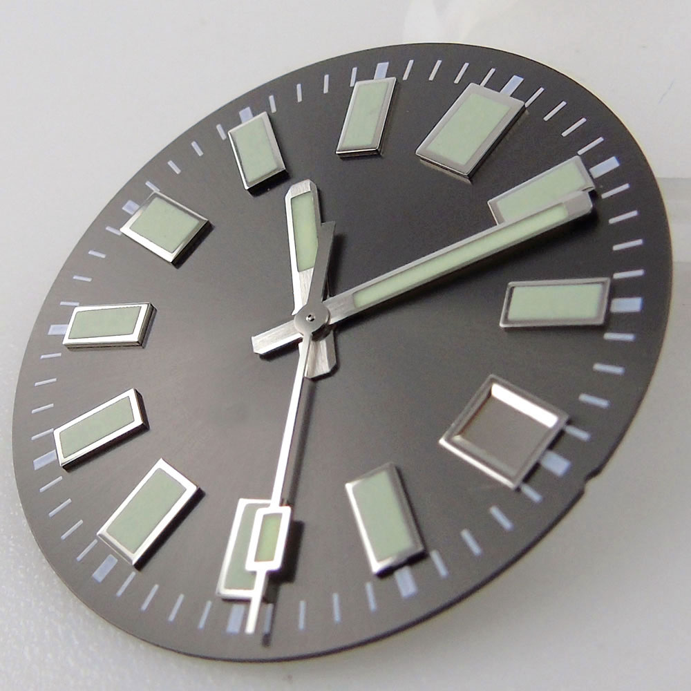 29mm Super Lume black Watch Dial+steel C3 Lume Han... – Grandado