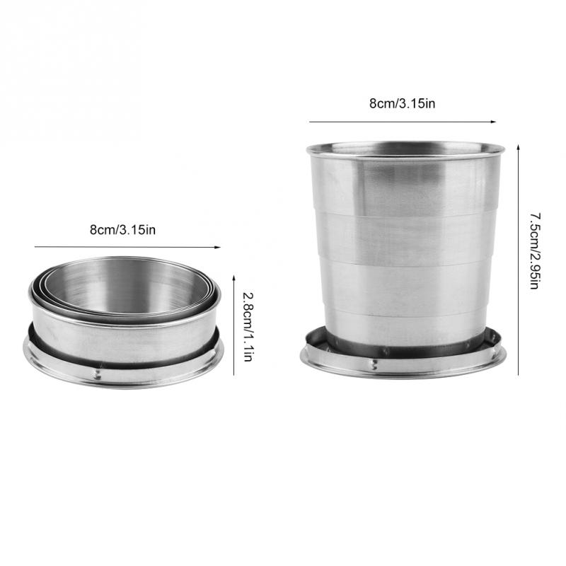 60ml/150/250ML Stainless Steel Camping Folding Cup... – Grandado