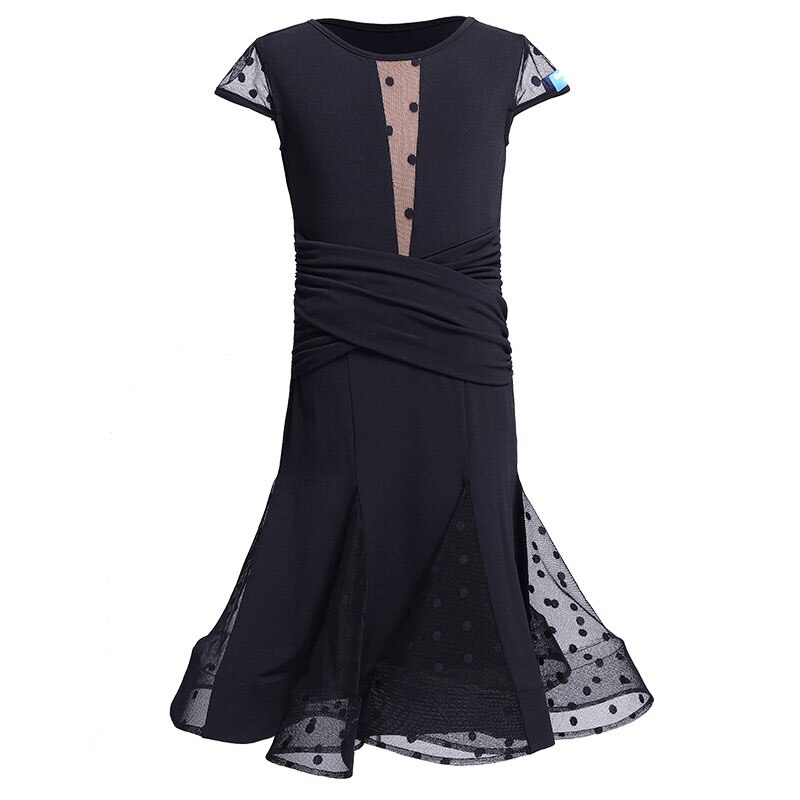 Gauze Dotted Ballroom Children Latin dance One-Pie... – Grandado