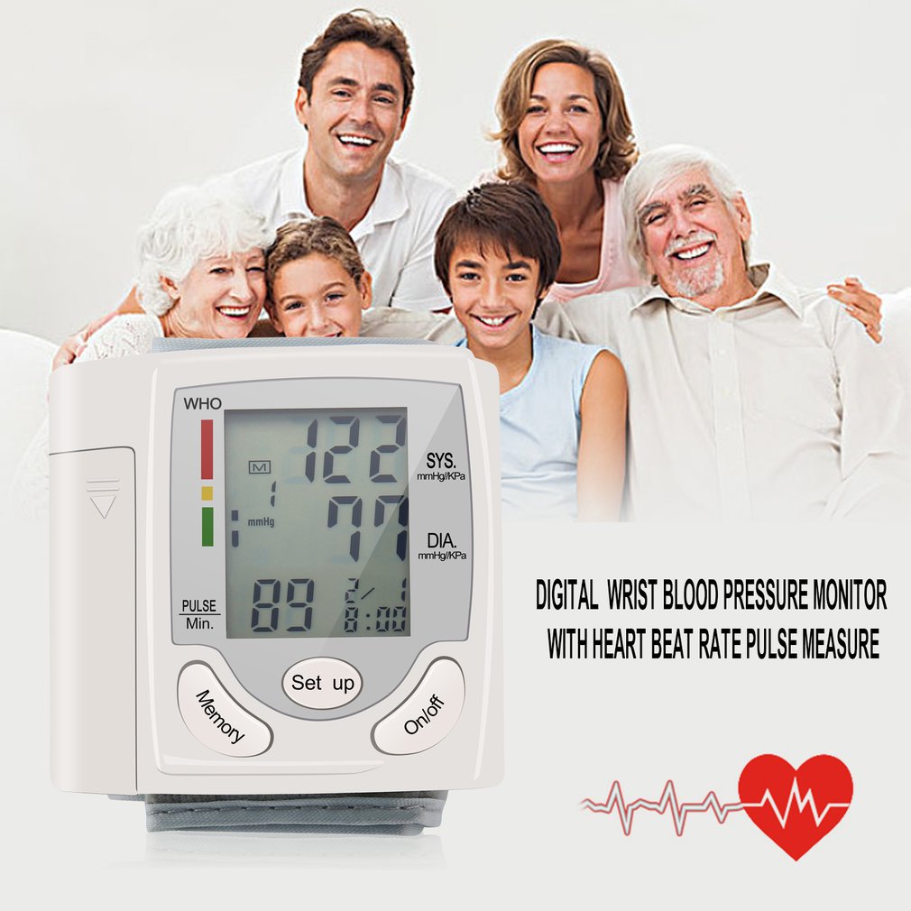 Automatic LCD Digital Wrist Blood Pressure Monitor... – Grandado