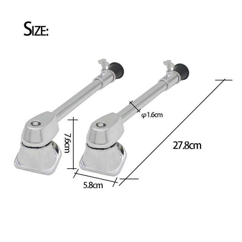 2 Pcs Drum Leg Silver Steel Universal Bass Drum Sp... – Grandado