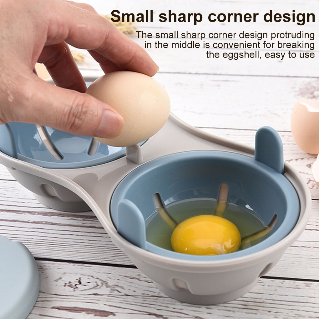Microwave Egg Poacher Double Cup Egg Boiler Kitche... – Grandado