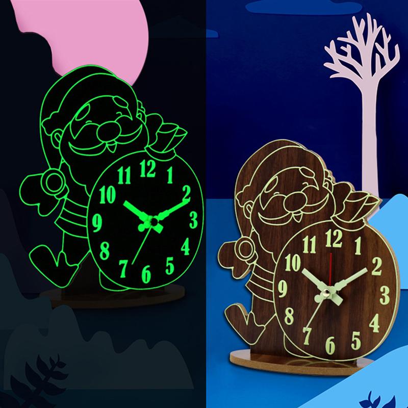 1pc Christmas Alarm Clock Lovely Wooden Xmas Table... – Grandado