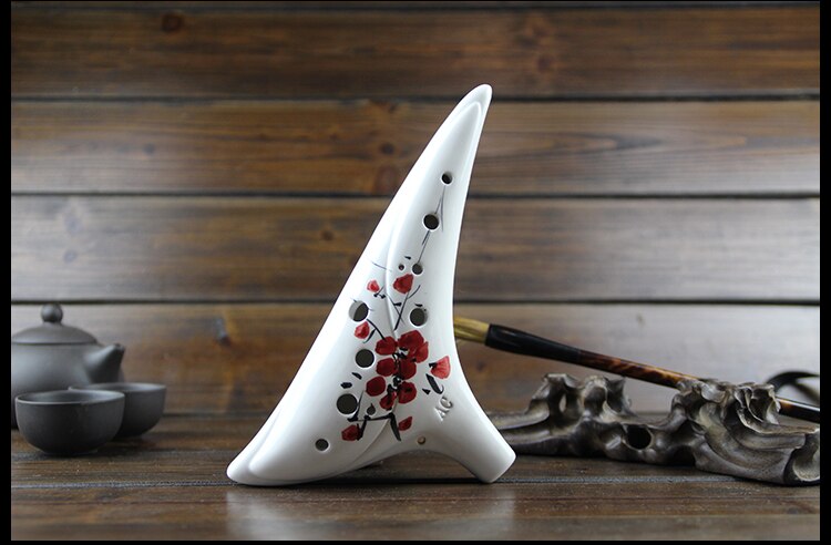 12 holes Alto C/AC Hand-painted red plum blossomoc... – Grandado