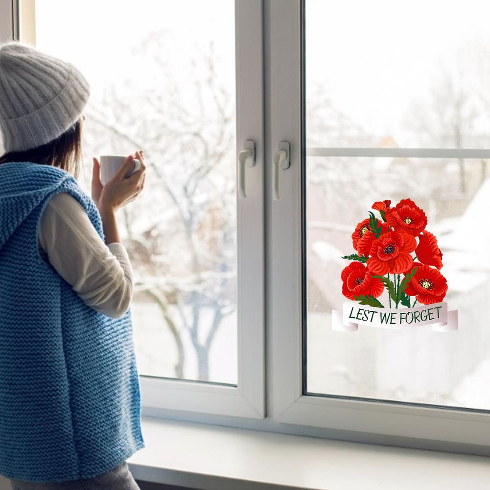 Red Poppy Removable Art Waterproof Bedroom Wall St... – Grandado