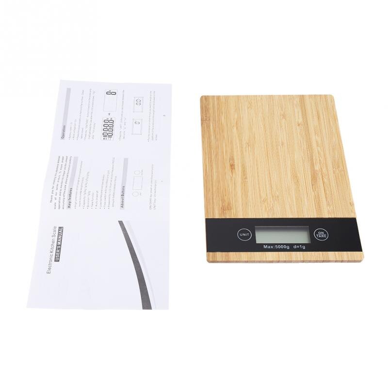Bamboo Wood Grain Scale LED Display Electric Digit... – Grandado